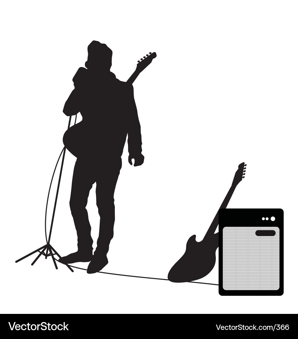 Rocker at mic Royalty Free Vector Image - VectorStock