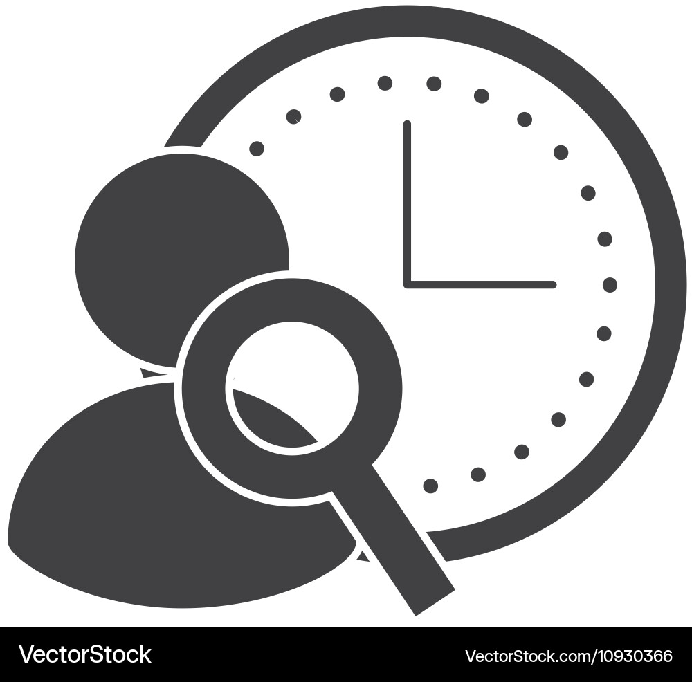Time clock with social media icon Royalty Free Vector Image