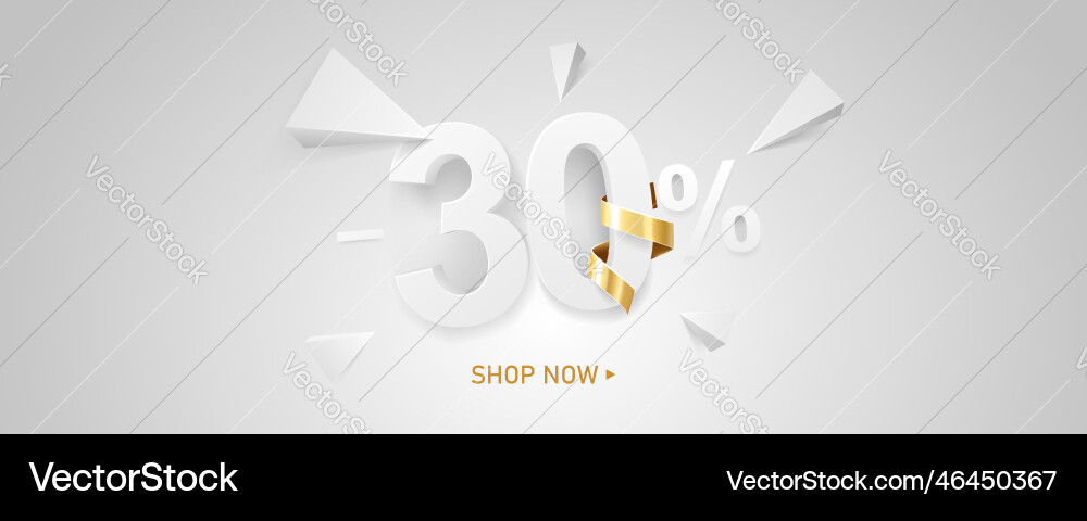 30 percent off discount sale Royalty Free Vector Image