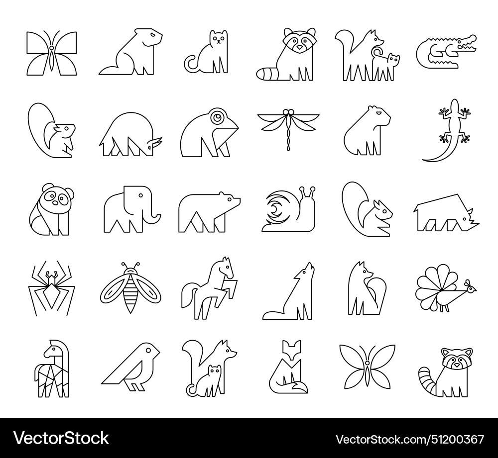 Animals logos collection Royalty Free Vector Image