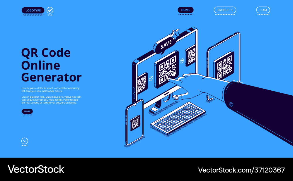 Banner Qr Code Generator Lizenzfreies Vektorbild