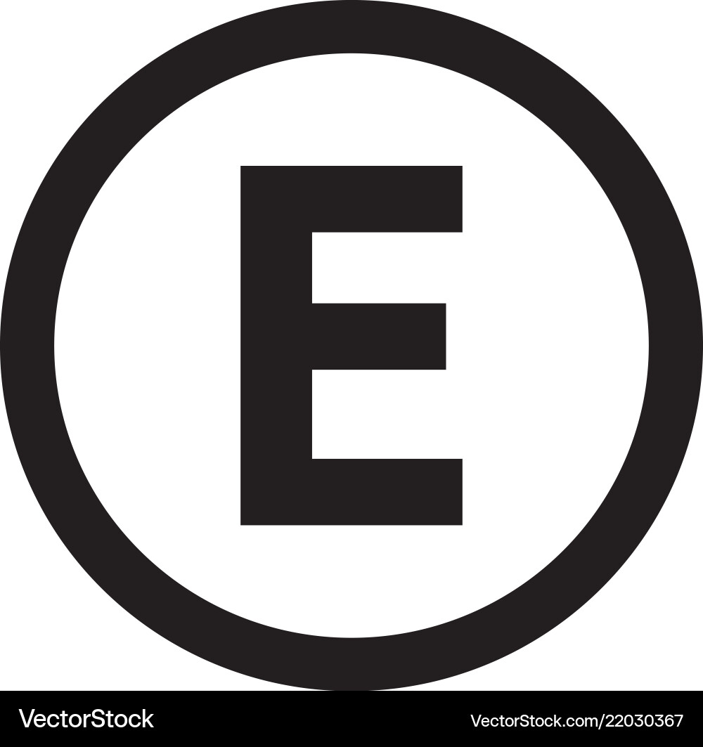 Basic font for letter e icon design Royalty Free Vector