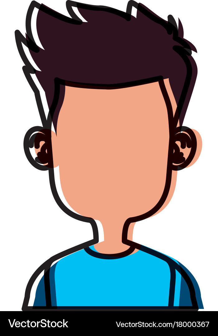 Boy faceless cartoon Royalty Free Vector Image