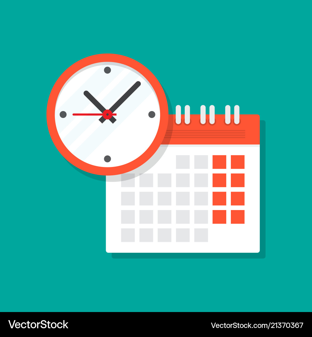 Calendar and Clock Icon Royalty Free Vector Image