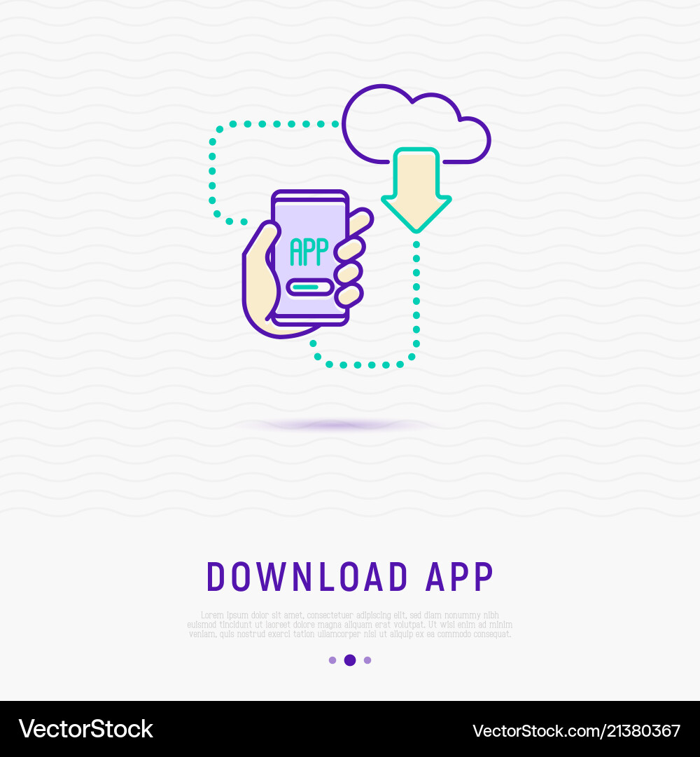 Download app on smartphone from cloud concept Vector Image