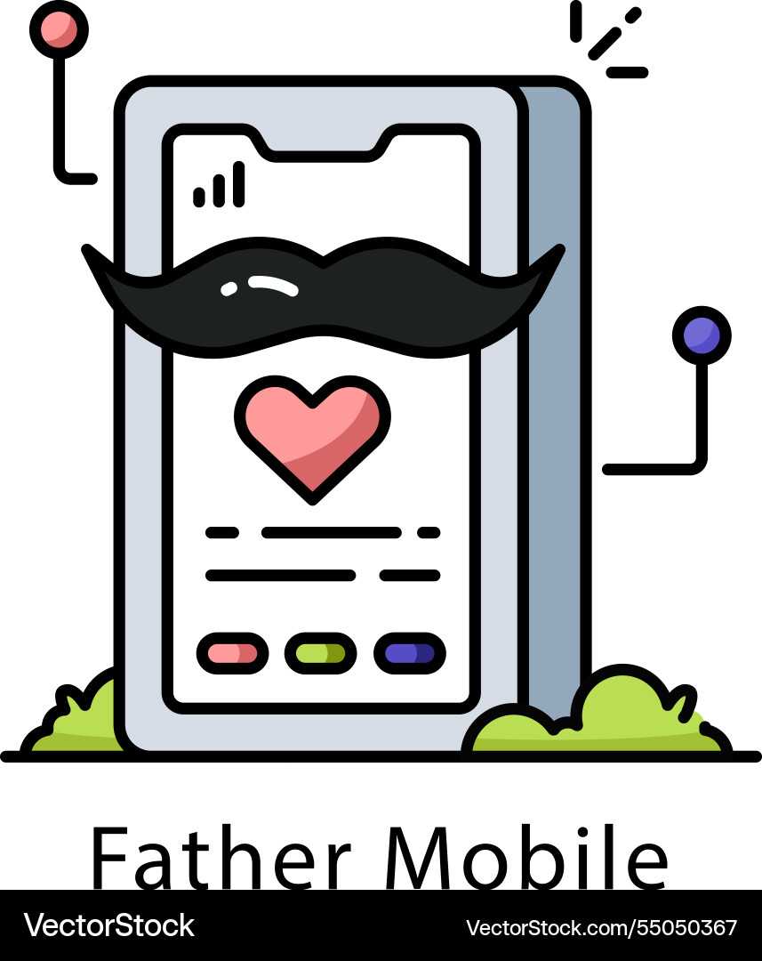 Father mobile filled icon Royalty Free Vector Image