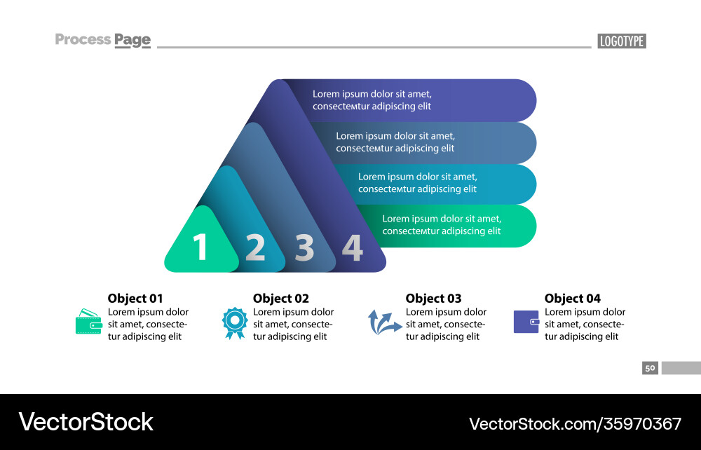 Four elements plan slide template Royalty Free Vector Image
