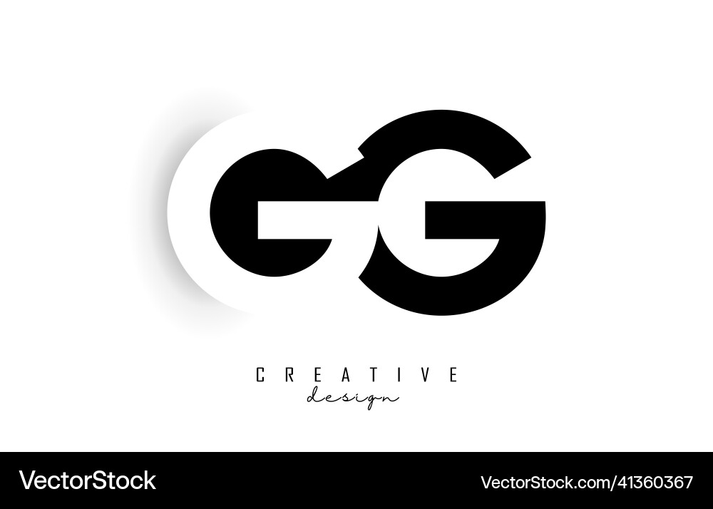 Gg letters logo with negative space design letter Vector Image