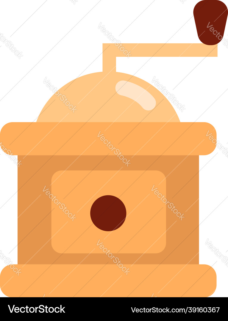 Golden coffee grinder on a white background Vector Image