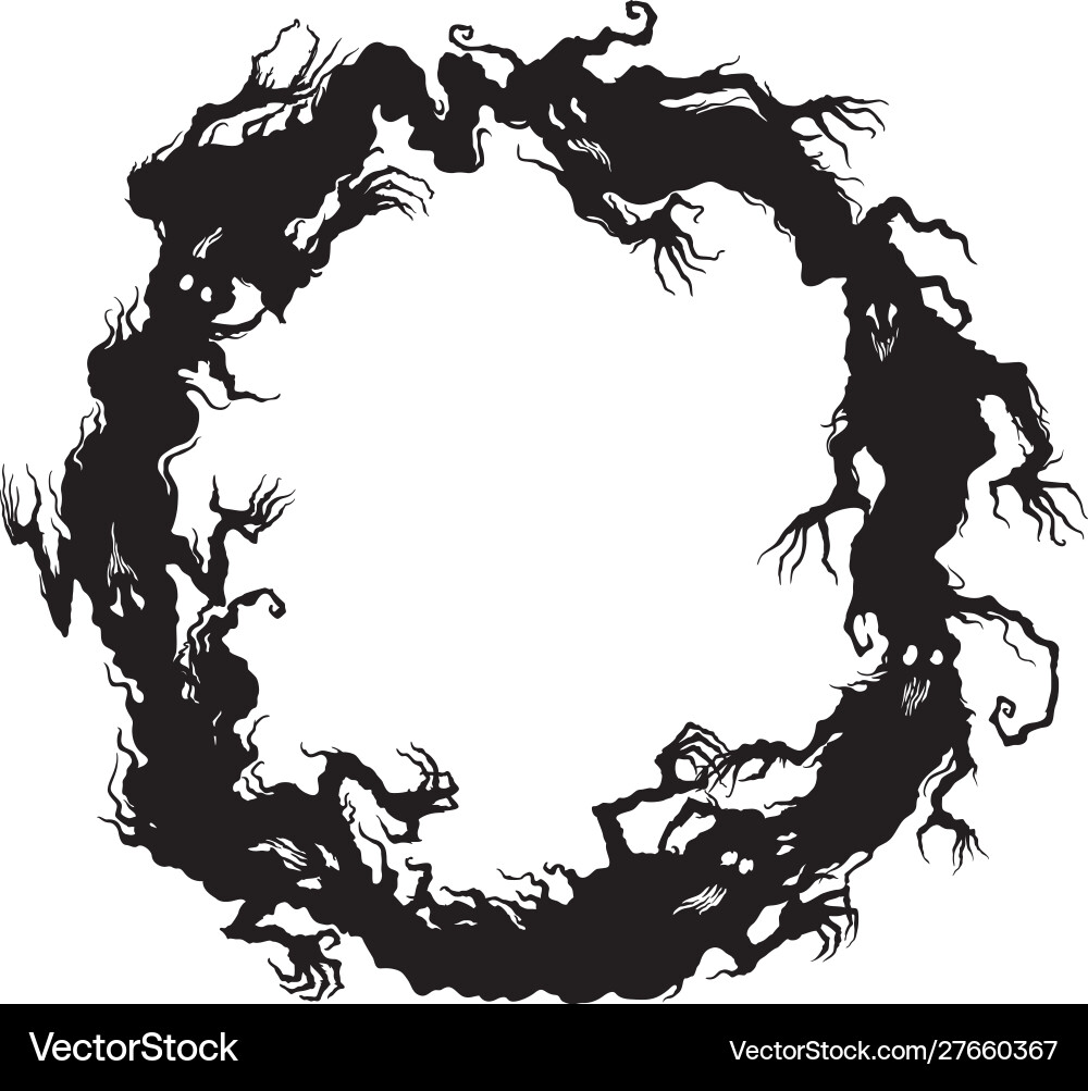 Round ghosts frame Royalty Free Vector Image - VectorStock