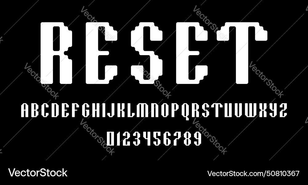 Set of alphabets font letters and numbers Vector Image