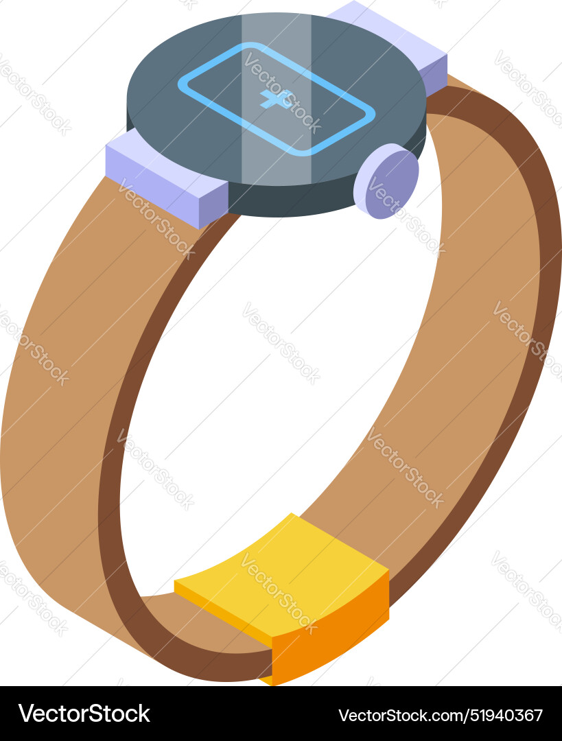 Smartwatch with full battery is showing a plus Vector Image