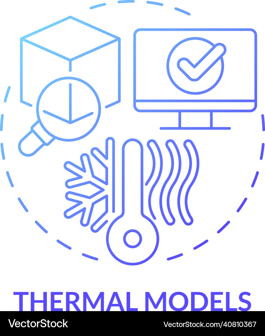 Thermal models blue gradient concept icon Vector Image