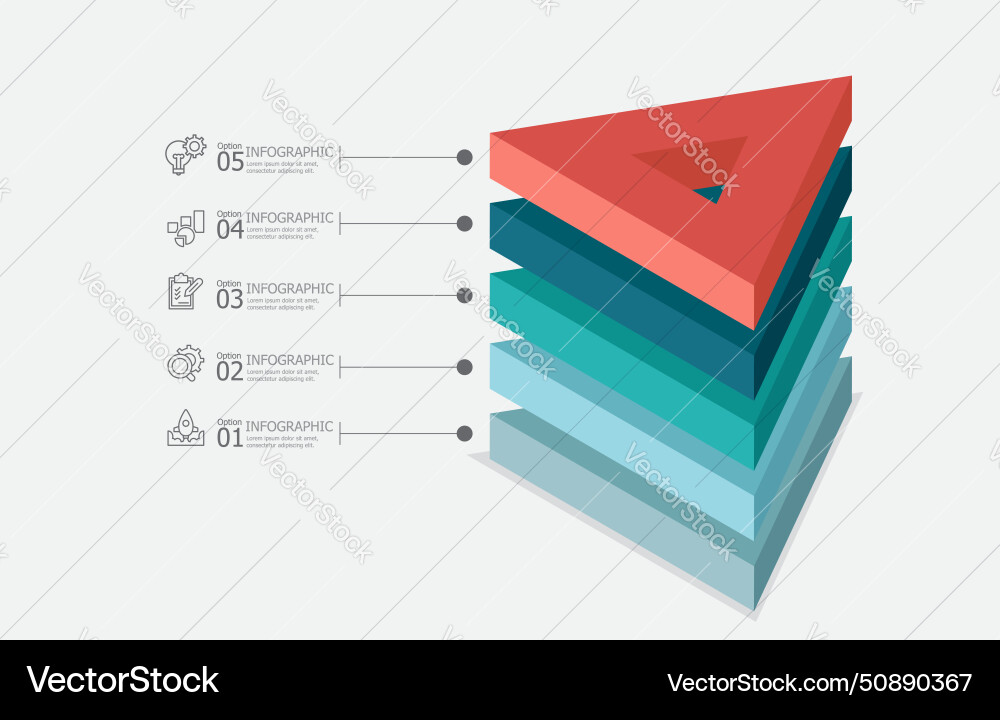 Triangle isometric infographics timeline element Vector Image Triangle isometric infographics timeline element Vector Image