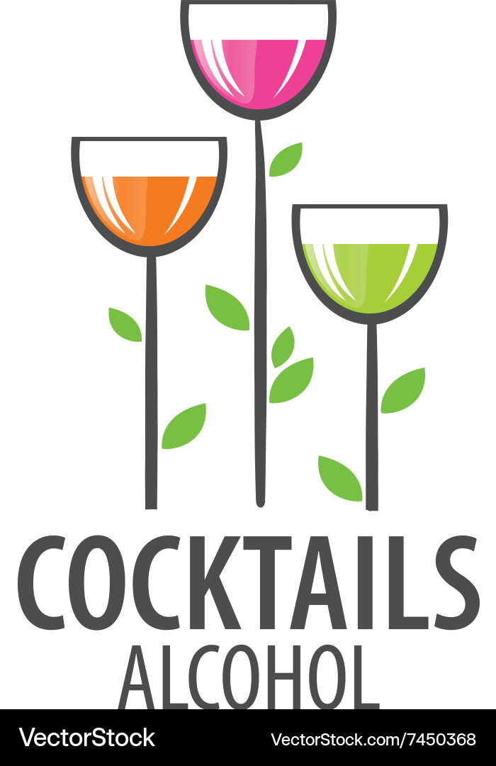 Alcoholic cocktails logo Royalty Free Vector Image