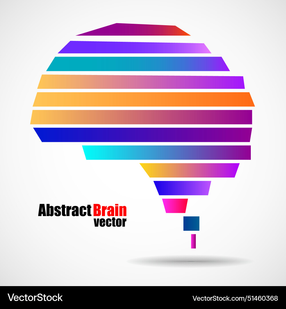 Brain logo of colorful lines Royalty Free Vector Image
