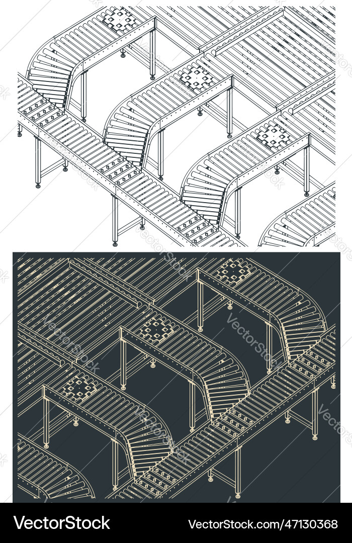 Conveyors for warehouses and factories Royalty Free Vector