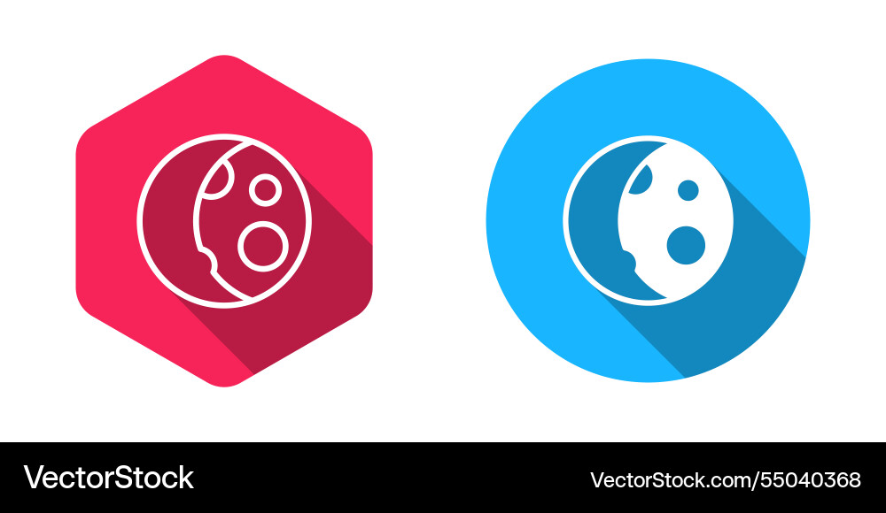 Filled and outline moon phases icon isolated Vector Image