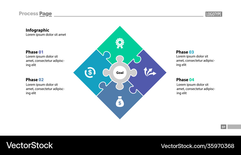Four elements slide template Royalty Free Vector Image