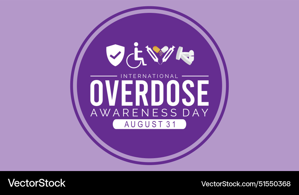 International overdose awareness day Royalty Free Vector