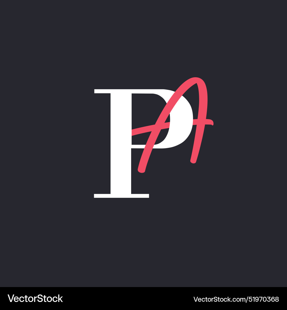 Letter pa logo perfectly blended initials Vector Image