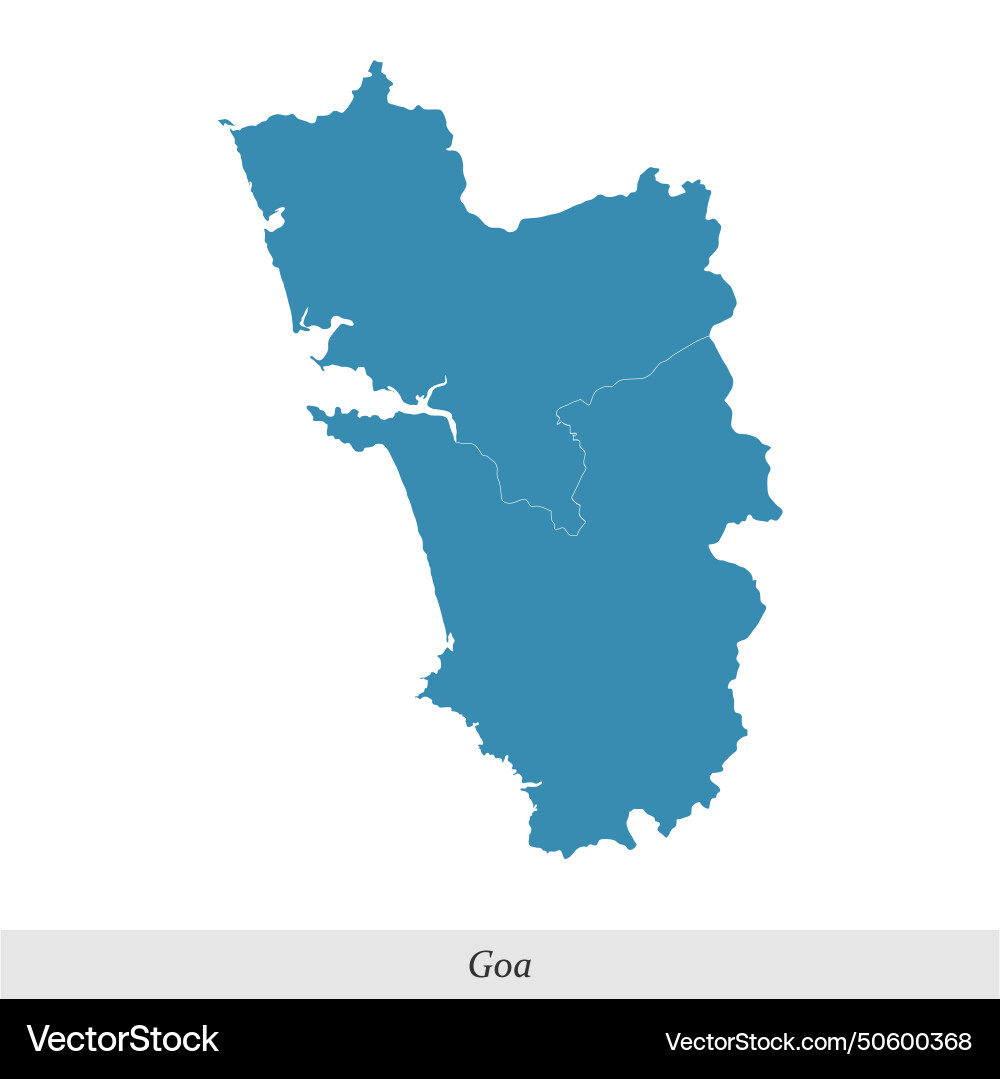 Map of goa is a state india with districts Vector Image