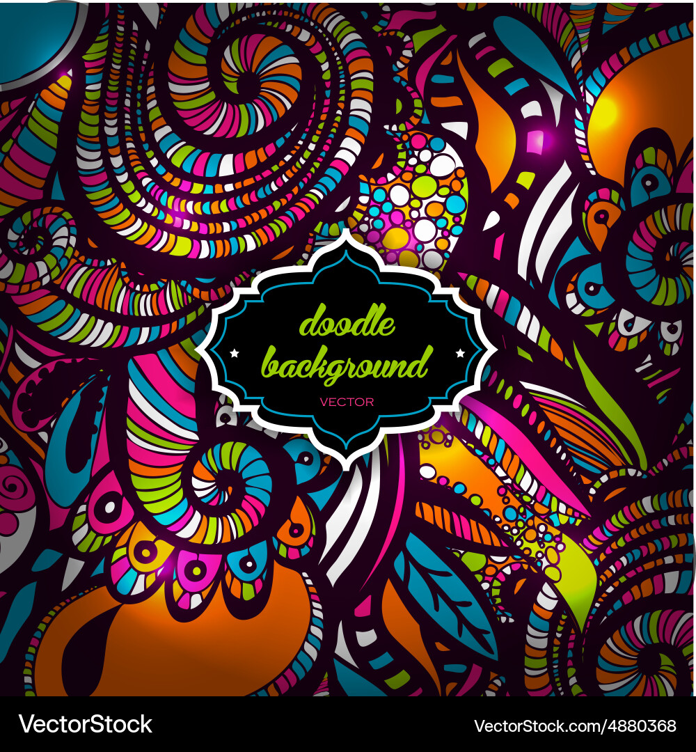 Multicolor pattern doodles- decorative sketchy Vector Image