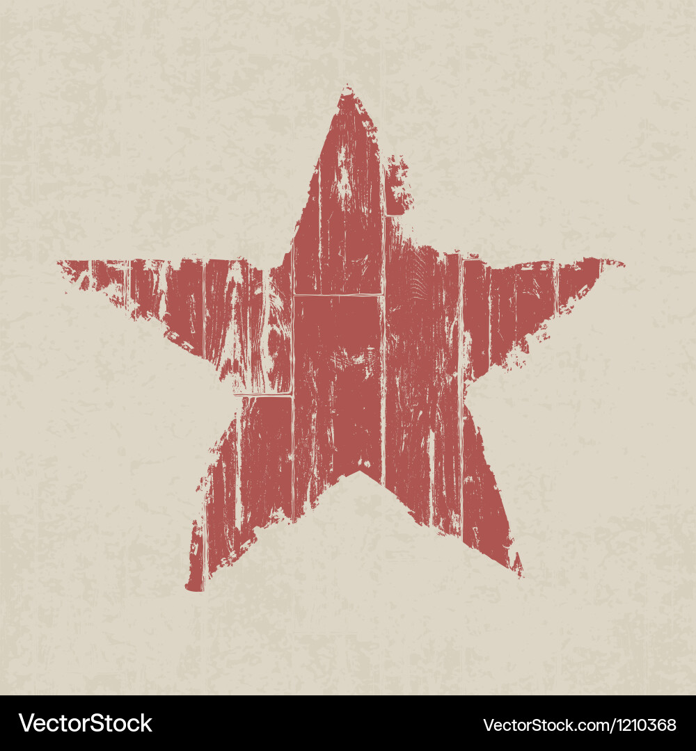 Rustic Red Star Grunge Texture Royalty Free Vector Image