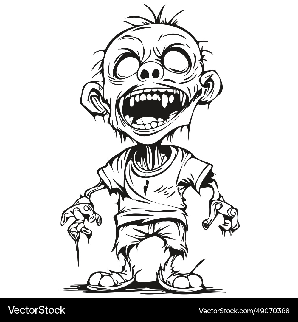 Scary hand-drawn infection haunting Royalty Free Vector