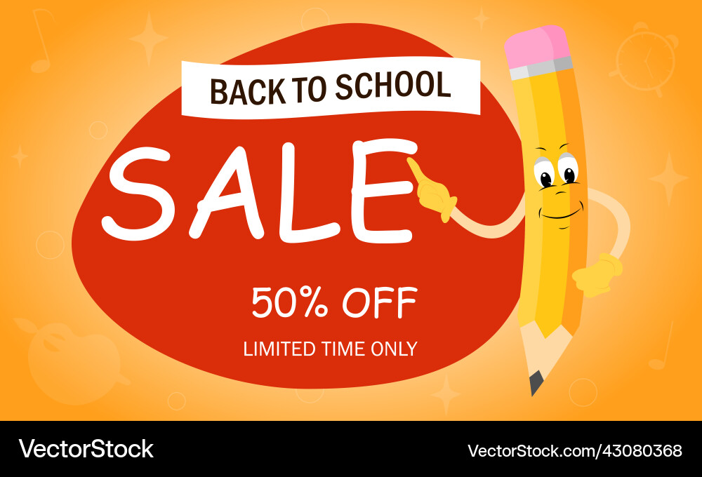School sale Royalty Free Vector Image - VectorStock