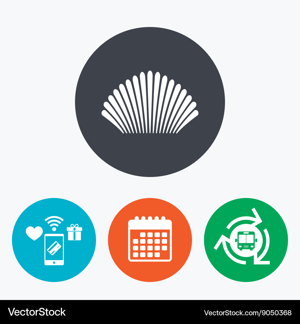 Sea shell sign icon conch symbol travel Royalty Free Vector