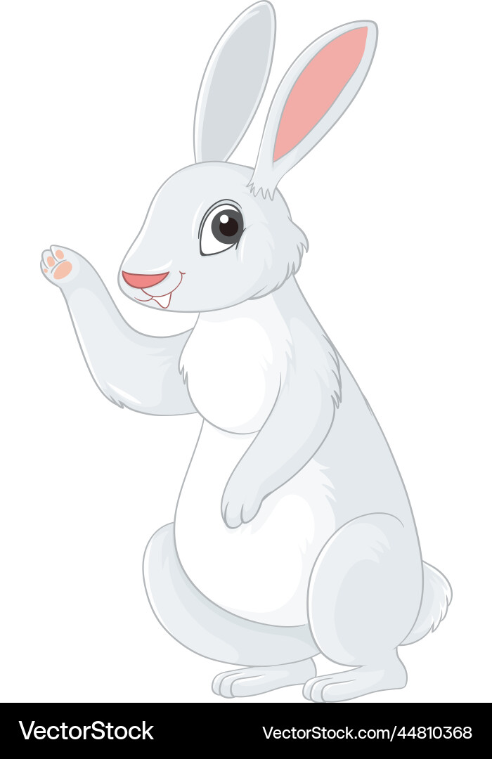 White rabbit cartoon character Royalty Free Vector Image