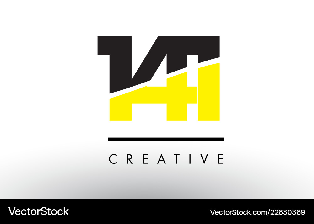 141 black and yellow number logo design Royalty Free Vector