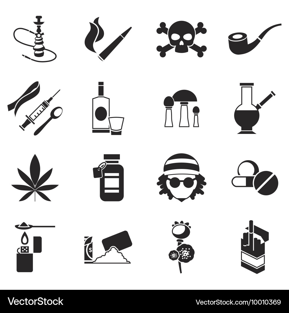 Black drugs icon set Royalty Free Vector Image Black drugs icon set Royalty Free Vector Image