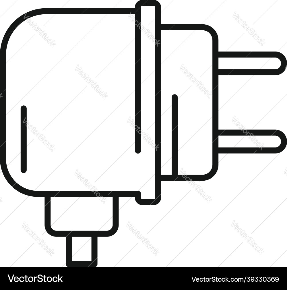 Charger adapter icon outline battery Royalty Free Vector