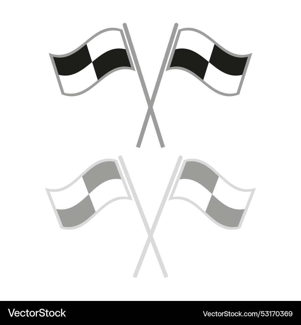 Checkered flags crossed racing finish symbol Vector Image