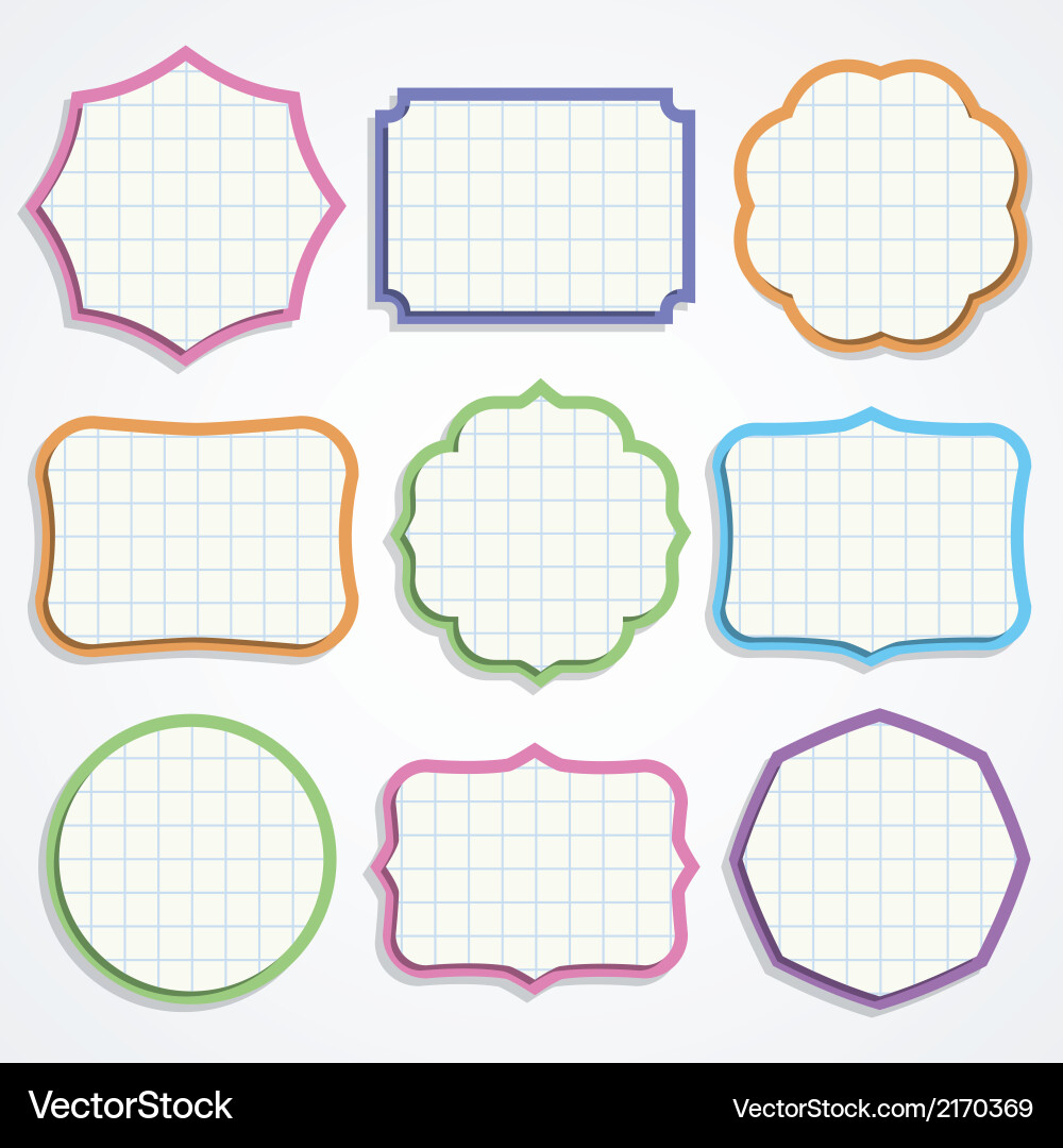 Colorful note paper shapes Royalty Free Vector Image