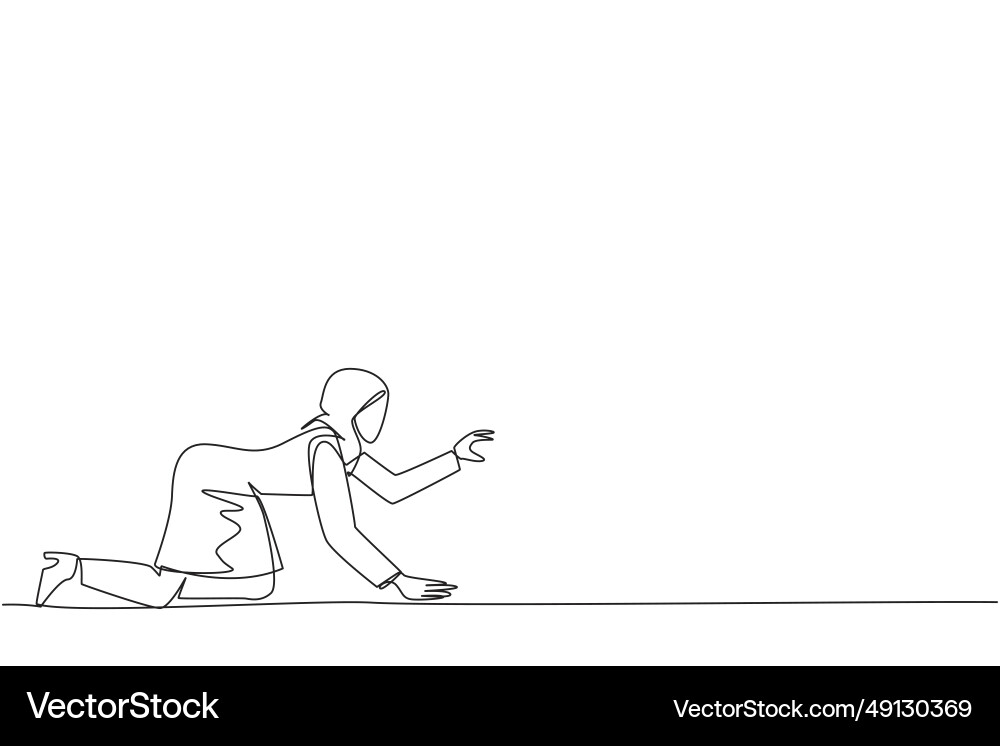 Continuous one line drawing crawl arabian – Royalty-Free Vector ...