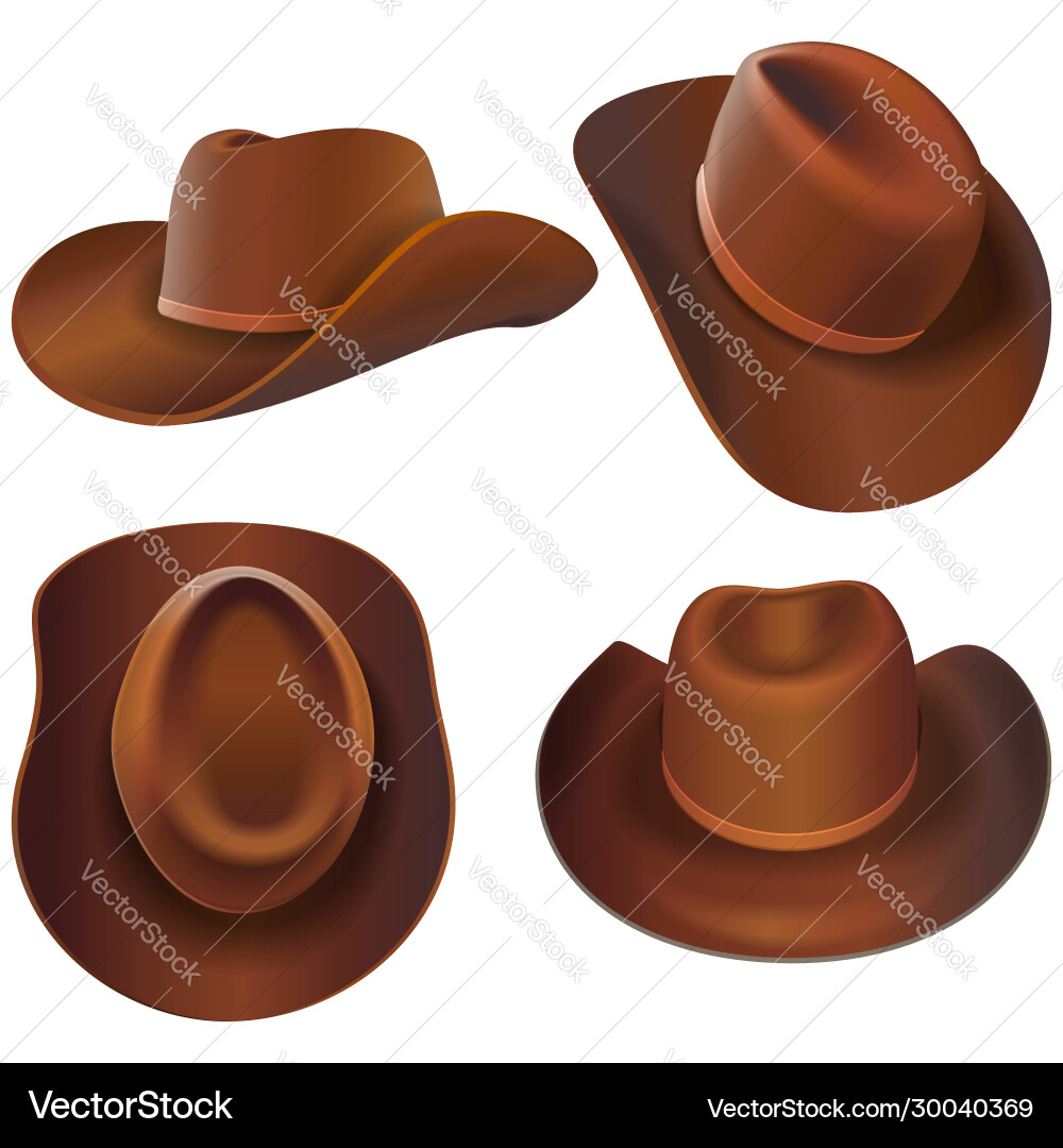 Cowboy leather hats Royalty Free Vector Image - VectorStock