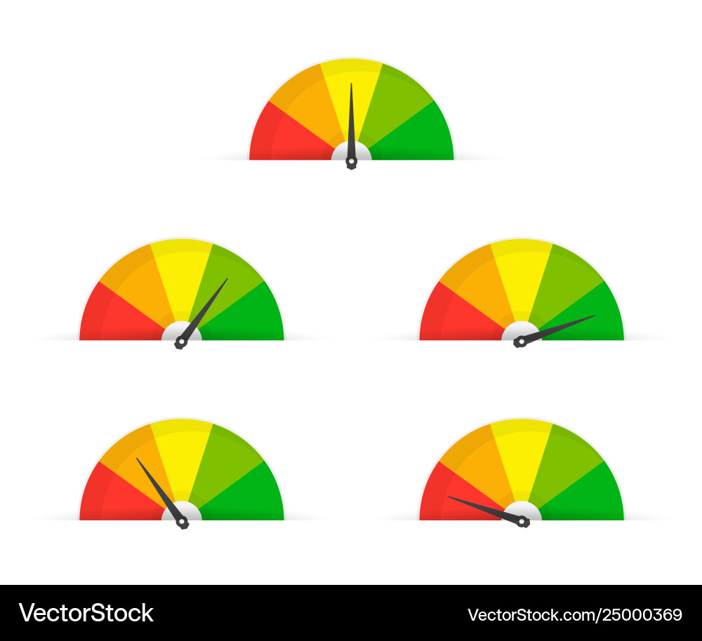 Customer satisfaction meter speedometer set Vector Image