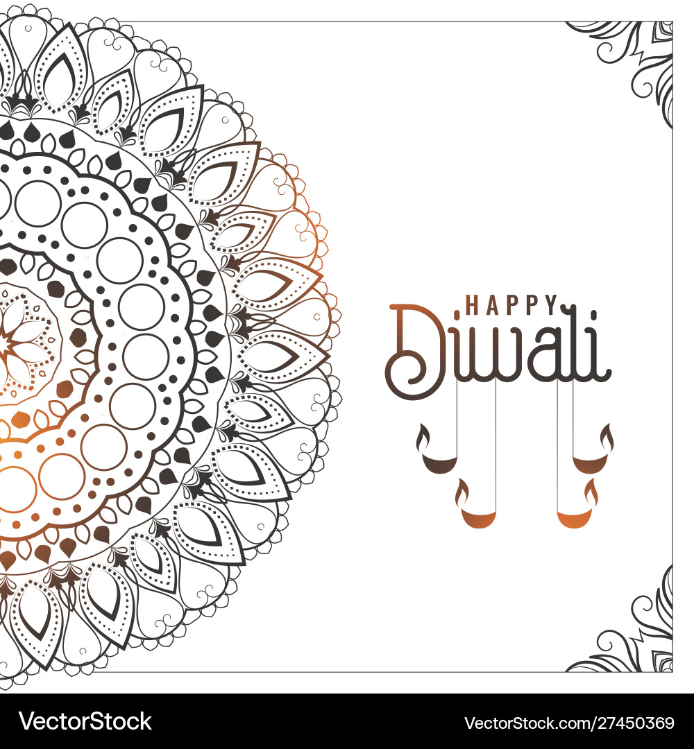 Diwali Festive Background - Indian Style Vector Image