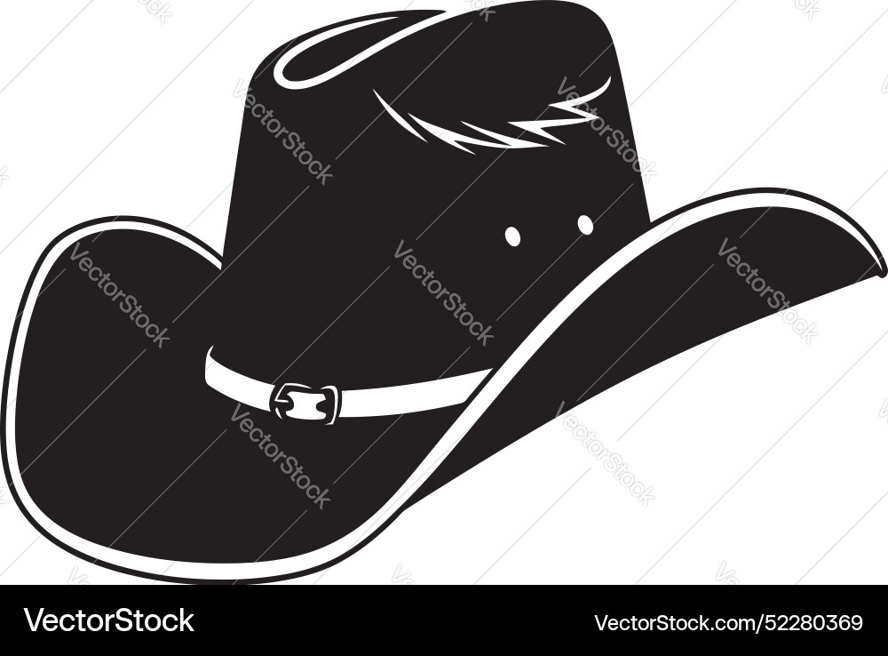 Frontier emblem cowboy hat black logo icon Vector Image