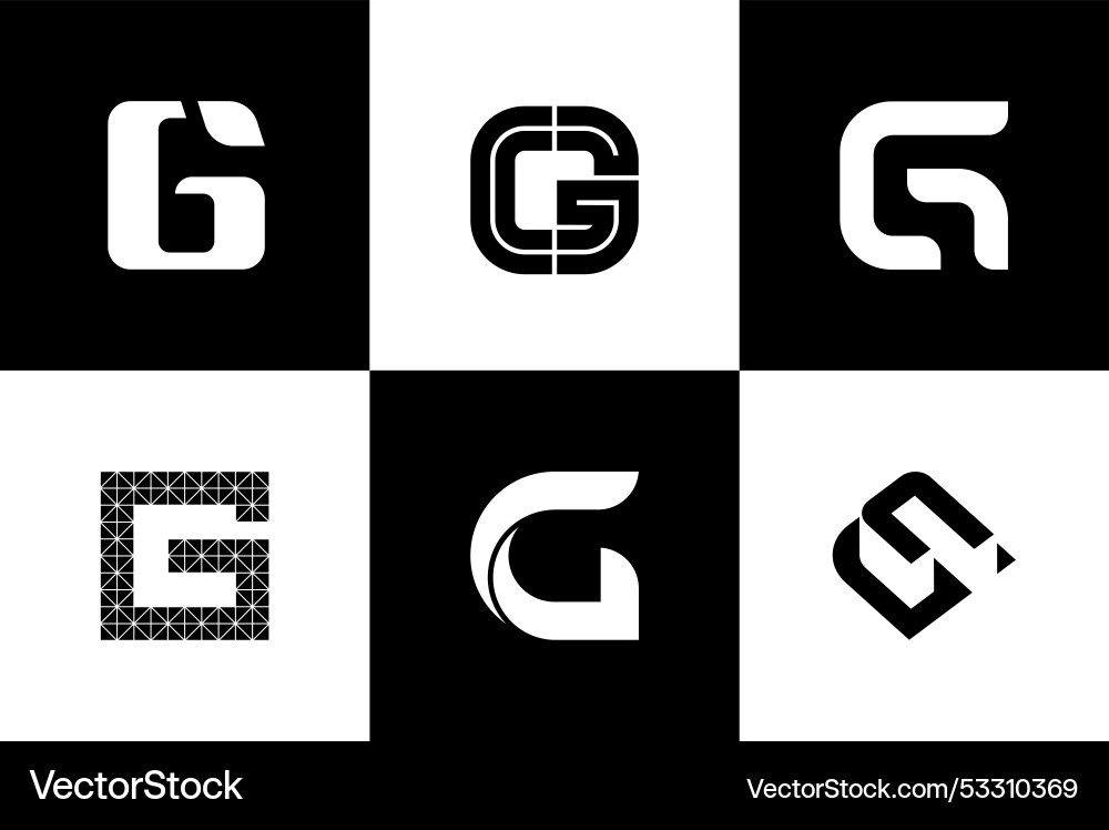 Letter g fonts and logo design Royalty Free Vector Image