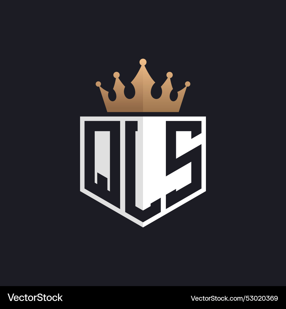 Luxury qls logo with crown elegant initials Vector Image
