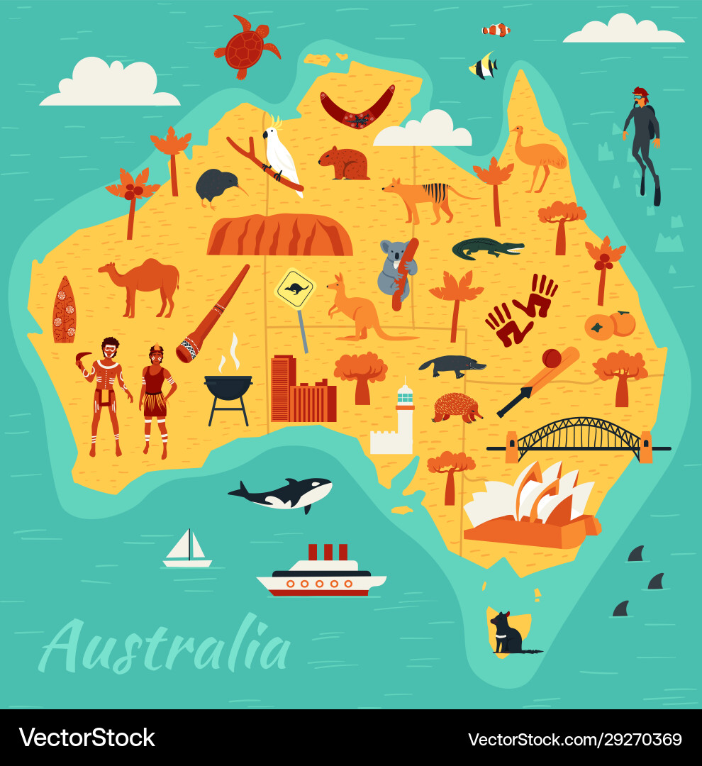 Tourist Map Of Australia Tourist Map Australia Sydney Hi Res Stock