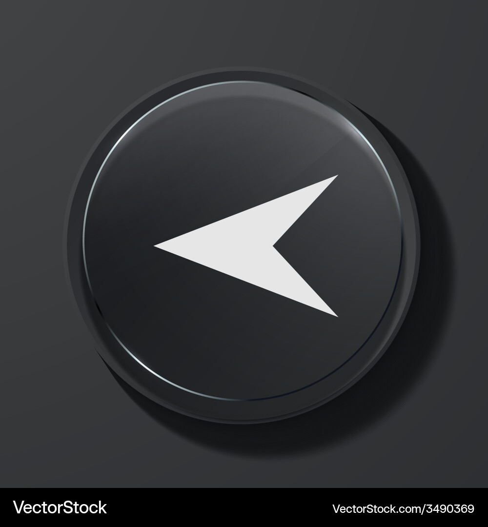 Modern black glass circle icon Royalty Free Vector Image