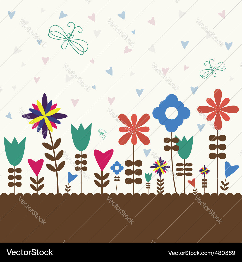 Retro flower Royalty Free Vector Image - VectorStock