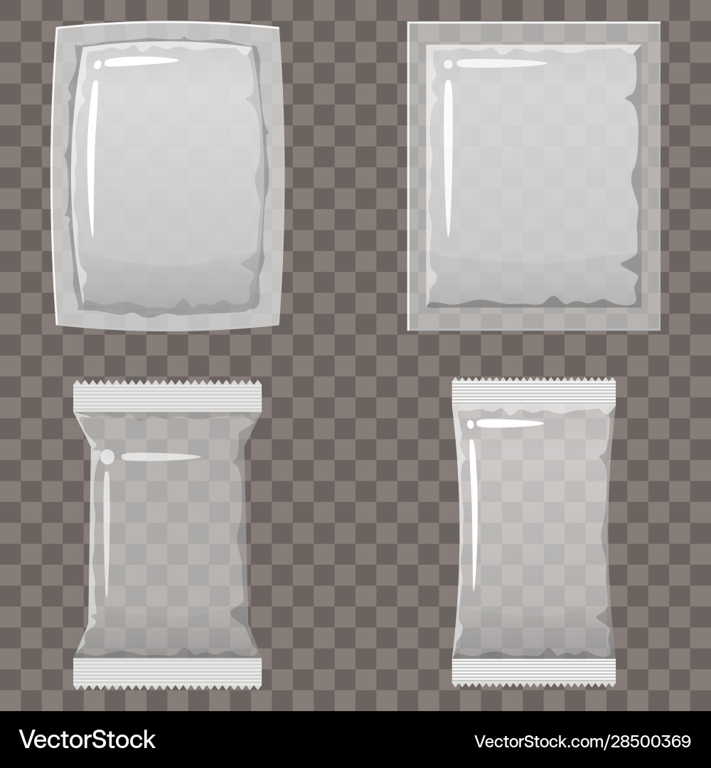 Set transparent empty plastic packaging Royalty Free Vector