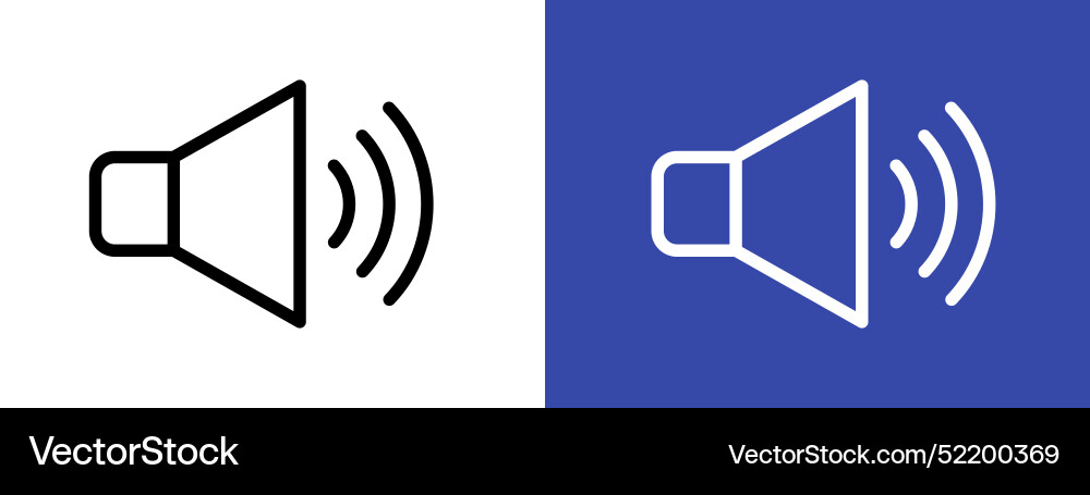 Speaker volume icon logo sign set outline Vector Image