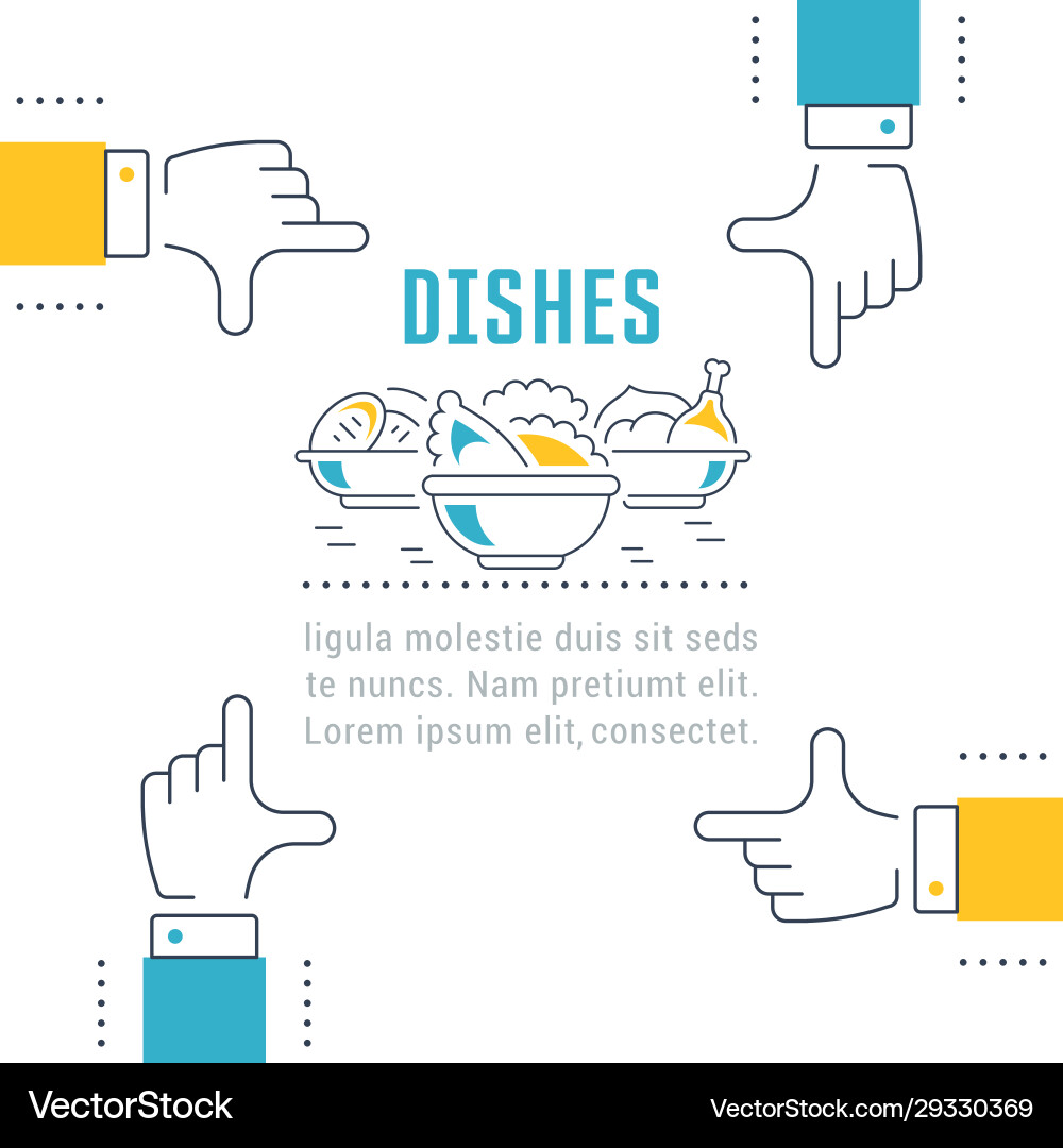 Website banner and landing page dishes Royalty Free Vector
